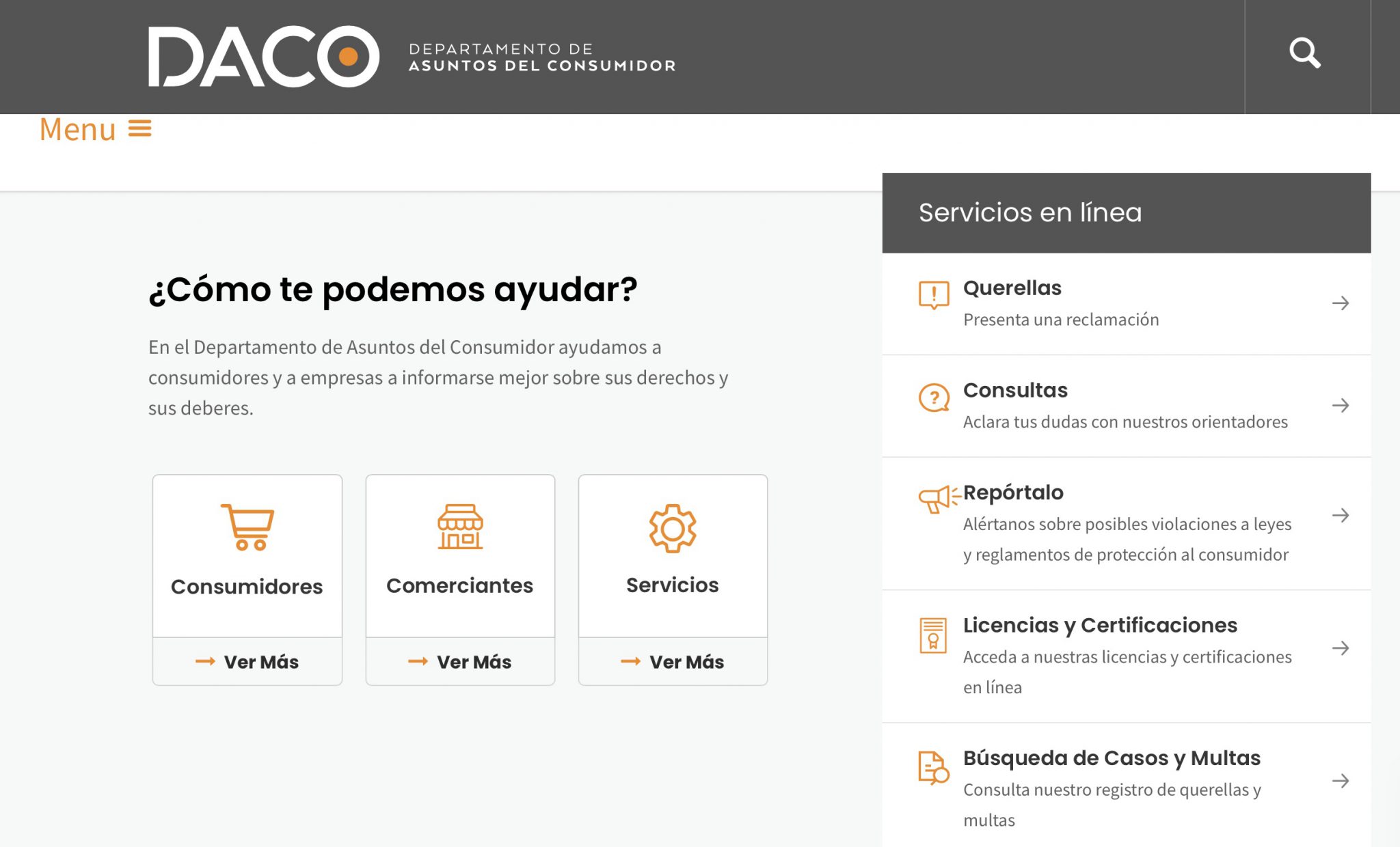 IMPORTANTES MEJORAS EN “SERVICIOS EN LÍNEA” DEL DACO | DACO ...